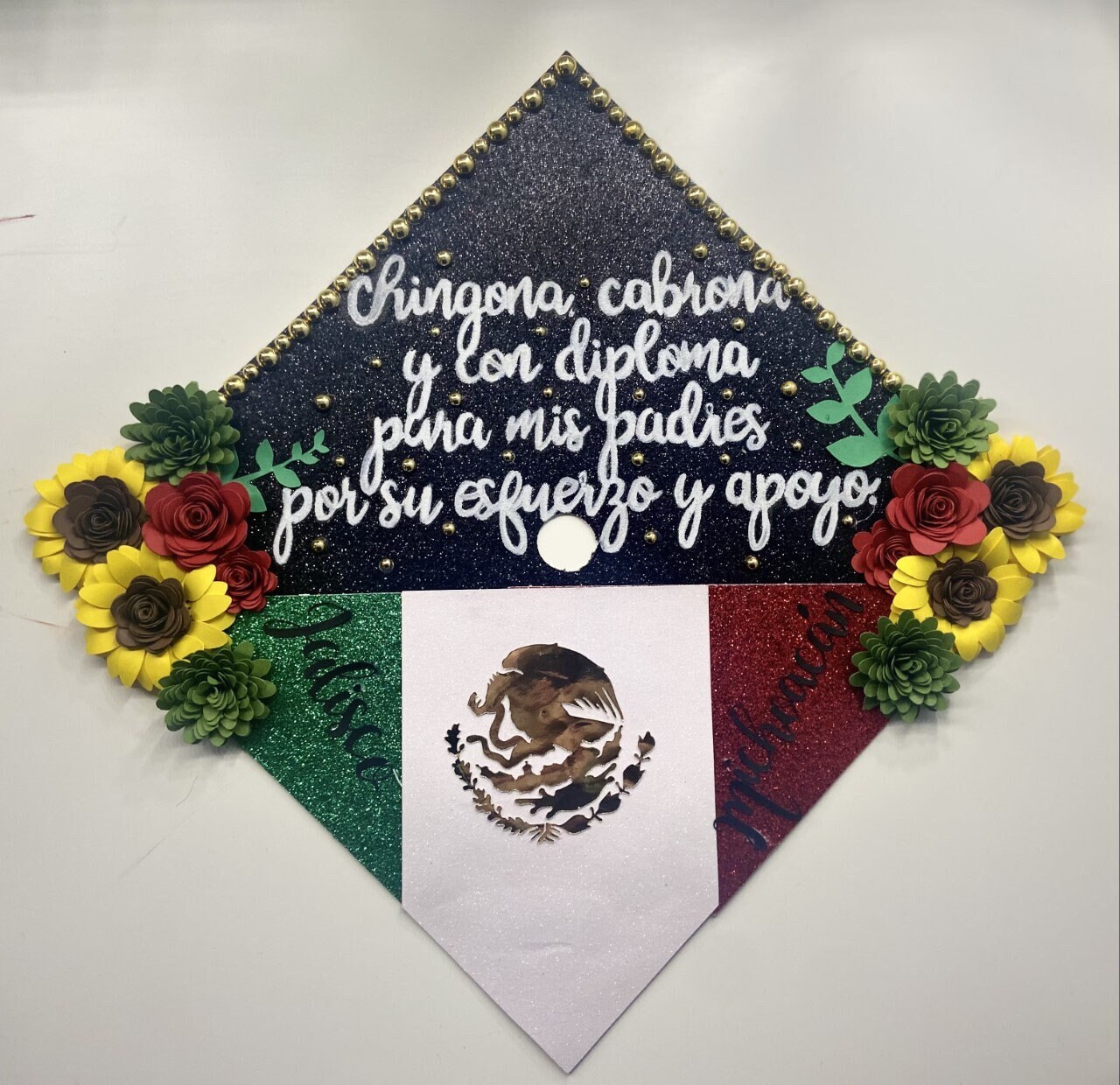 Mexican Flag Inspired Graduation Cap Toppers Personalized | Etsy