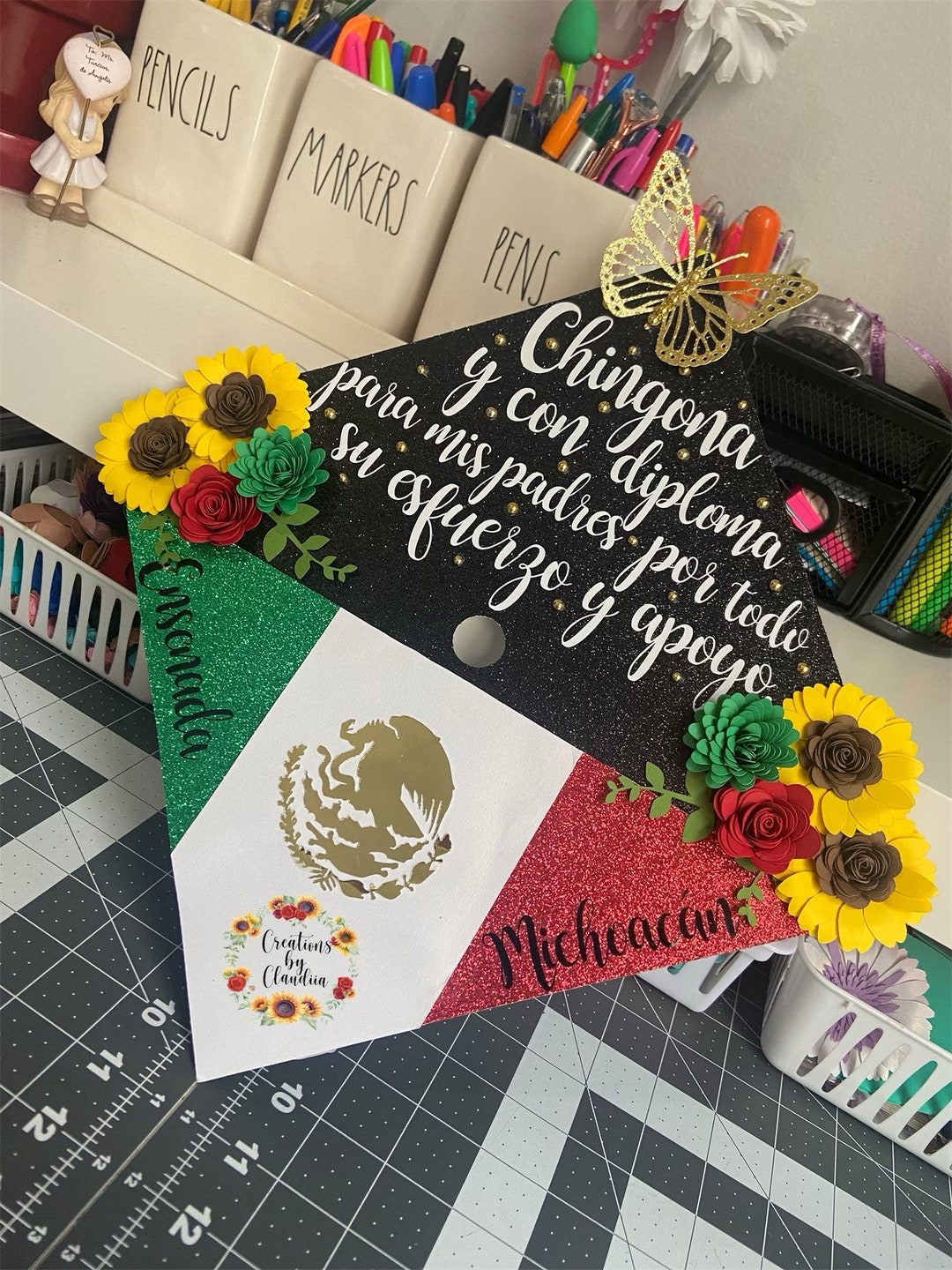Mexican Flag Inspired Graduation Cap Toppers | Personalized Graduation ...