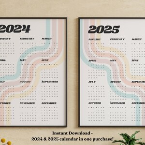 2024-2025 Digital Print Calendars - Multiple Sizes - 16x20 8x10 18x24 ...