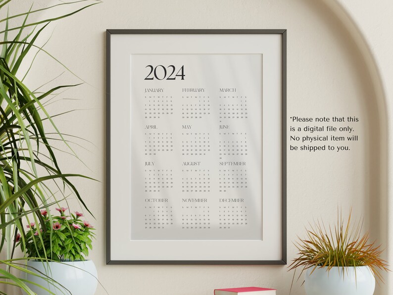 2024-2025 Digital Print Calendars - Multiple Sizes - 16x20 8x10 18x24 ...