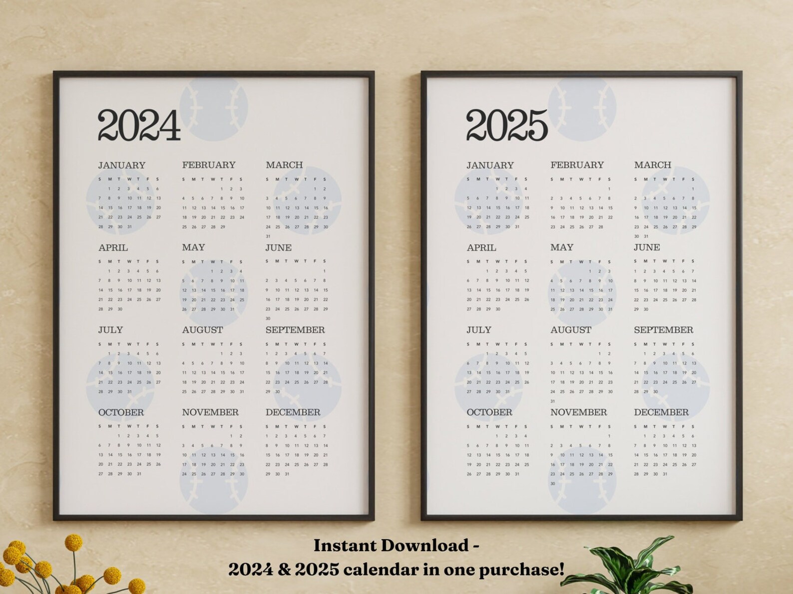 2024-2025 Digital Print Calendars - Multiple Sizes - 16x20 8x10 18x24 ...