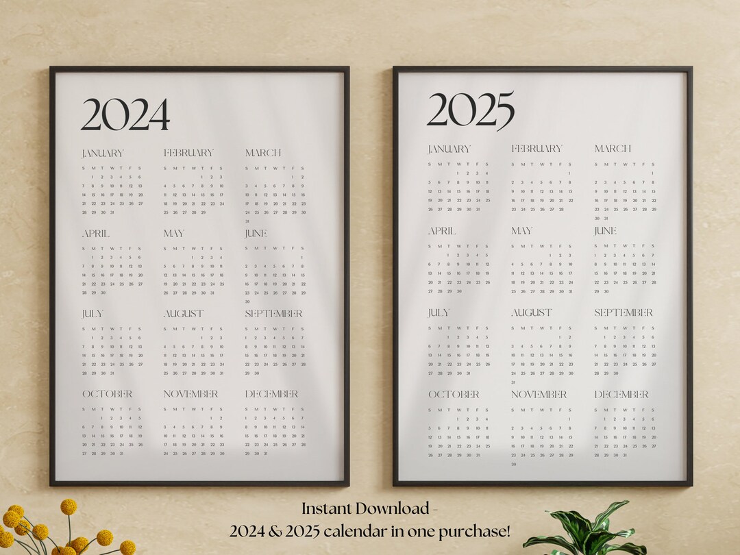 2024-2025 Digital Print Calendars - Multiple Sizes - 16x20 8x10 18x24 ...