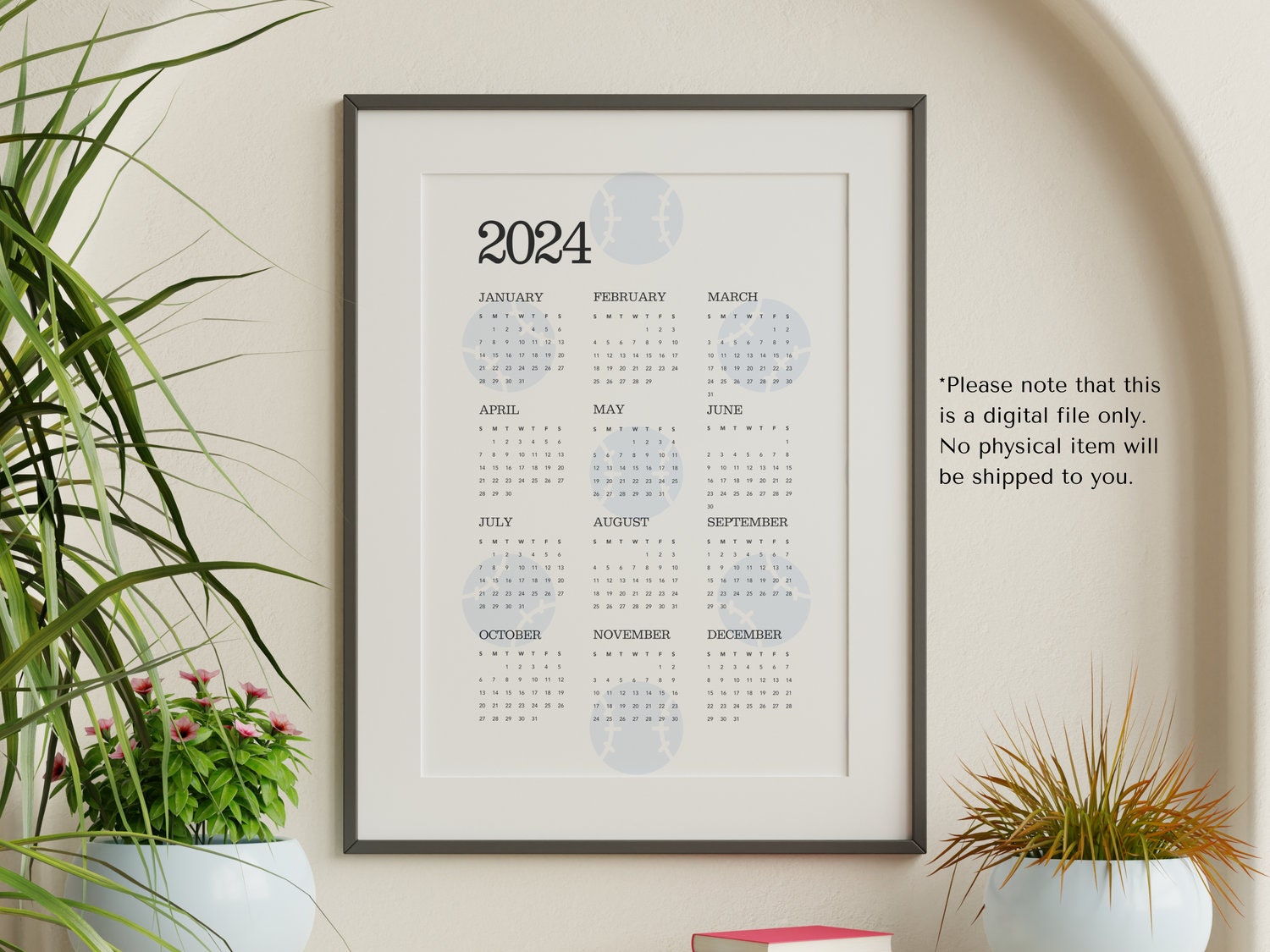 2024-2025 Digital Print Calendars Multiple Sizes 16x20 8x10 18x24 Cute ...