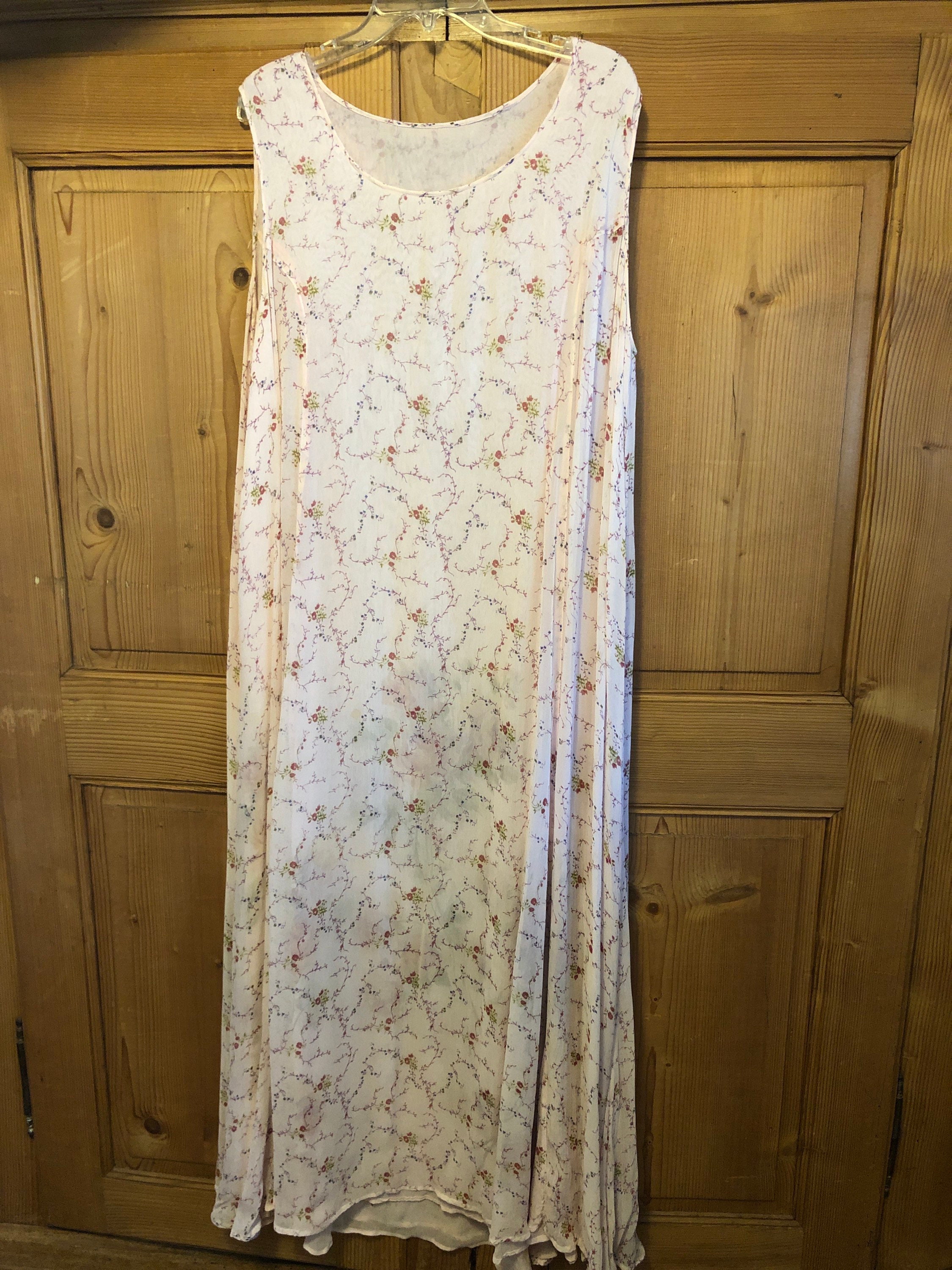 Vintage Romantic Pink Floral Print Sleeveless Maxi Dress With Matching ...