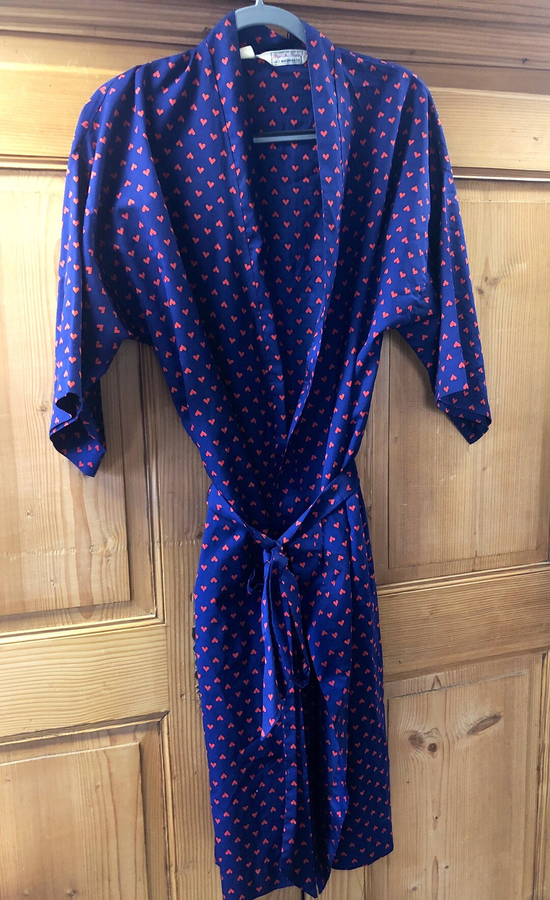 Vintage ALEXANDER SHIELDS for I Magnin Robe Mens Heart Print 3/4 Sleeve ...