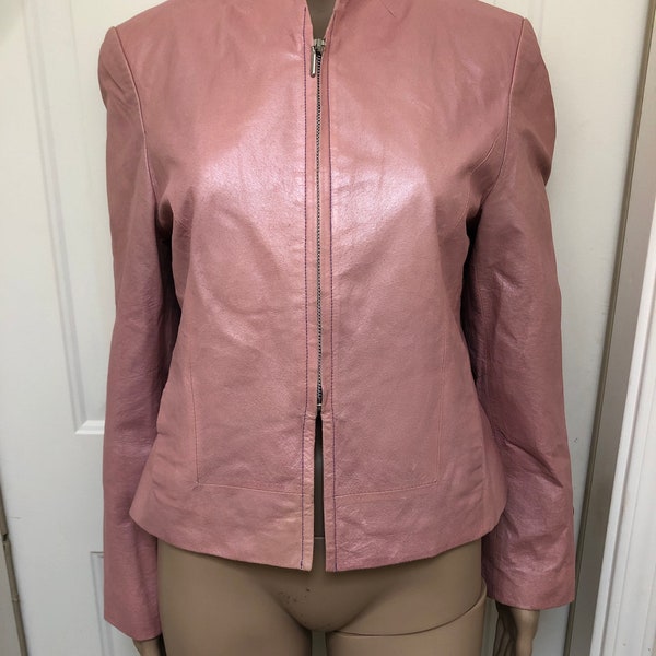 Pink Leather Jacket - Etsy
