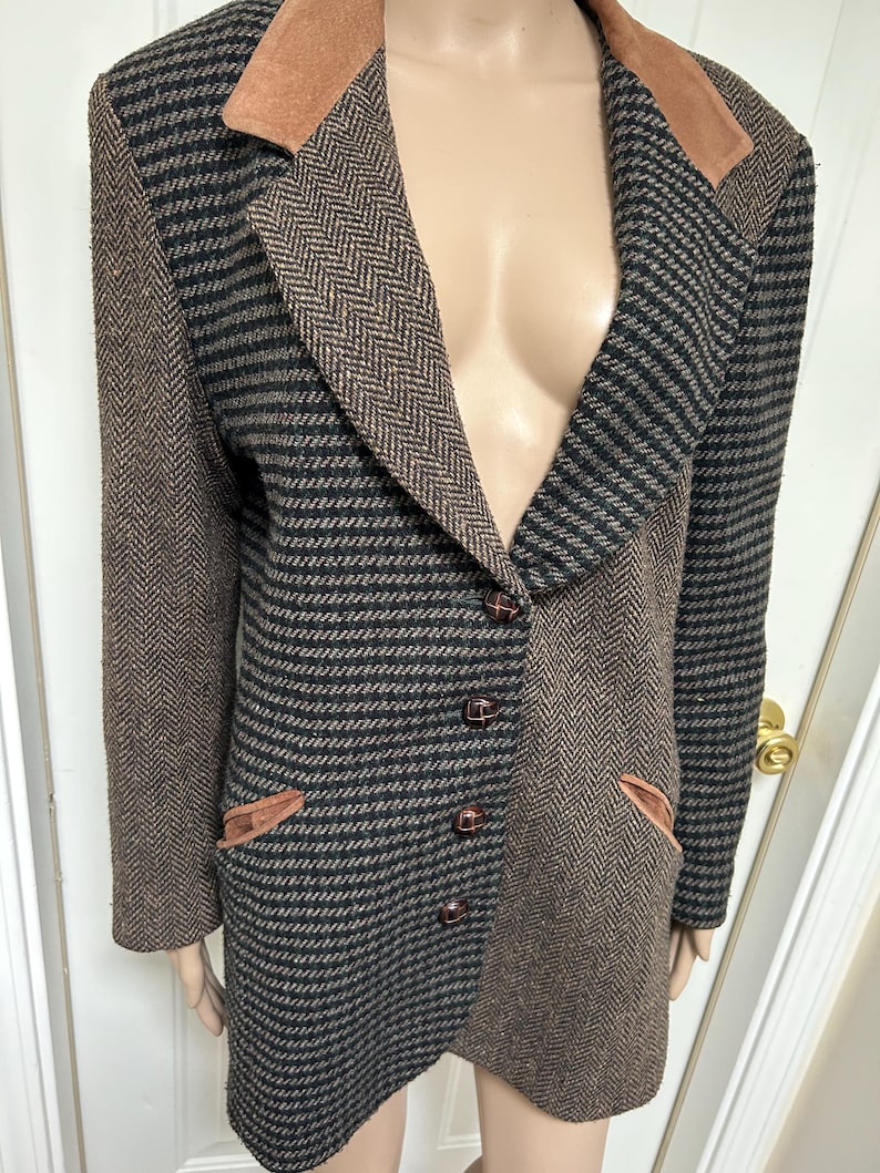 Vintage JL Colebrook Wool & Suede Patchwork Blazer Jacket Sz M - Etsy