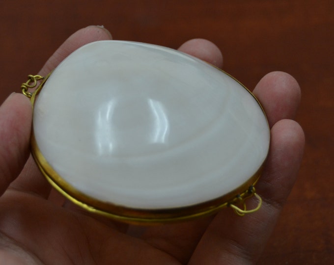 White MOTHER OF PEARL Shell Trinket Box Coin Purse - Etsy