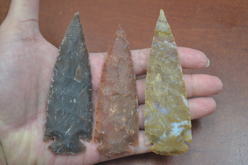 3 Pcs Assort AGATE Stone Spearhead ARROWHEAD 4" - 4 1/2" - Etsy