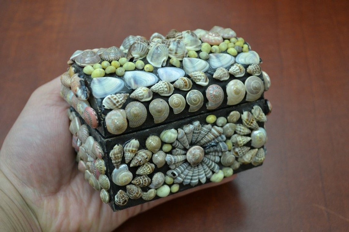 Vintage Handmade RIVER Sea SHELL Decoration TRINKET Box - Etsy