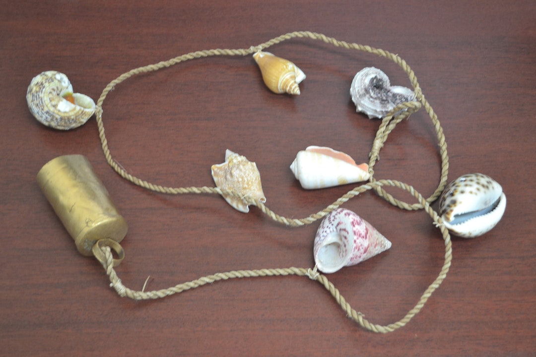 Rusty IRON Metal BELL With SEASHELL Hanger 46" - Etsy