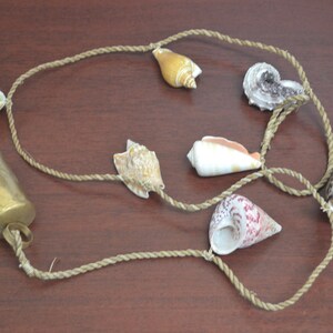 Rusty IRON Metal BELL With SEASHELL Hanger 46" - Etsy