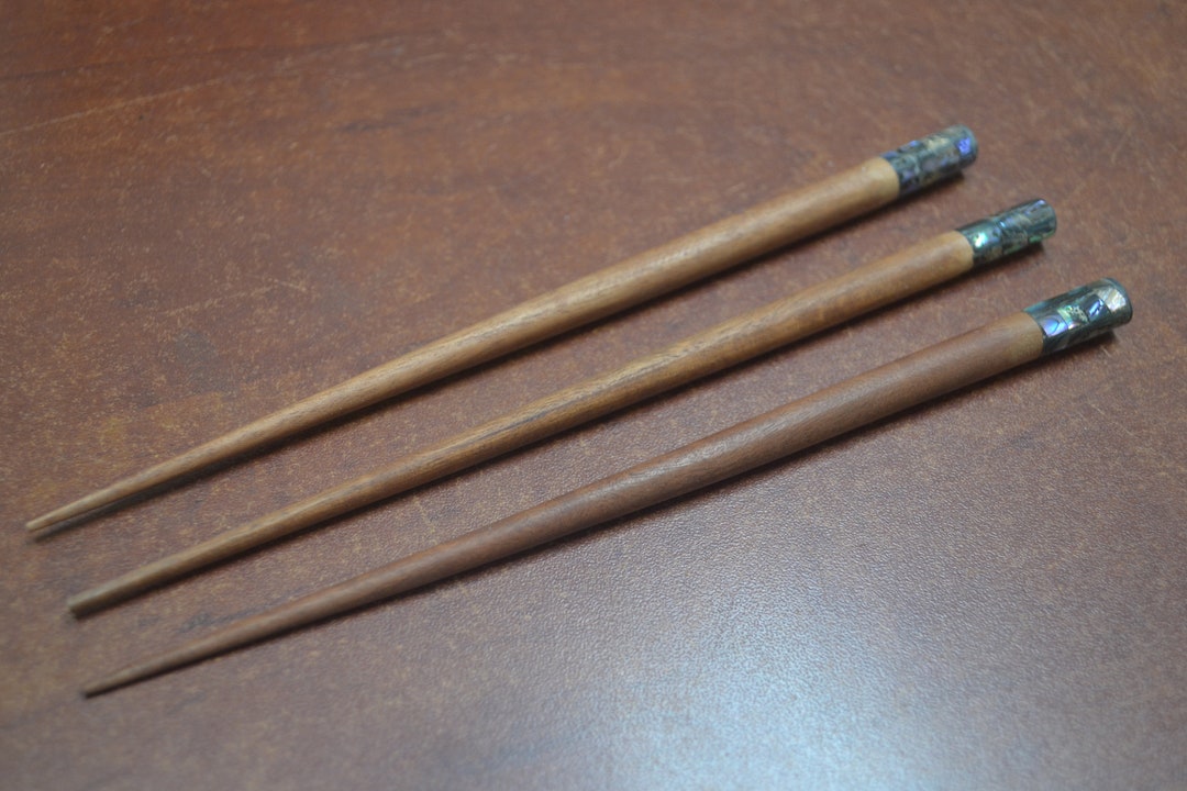 3 Pcs Brown WOOD HAIR Stick Pins With ABALONE Shell - Etsy