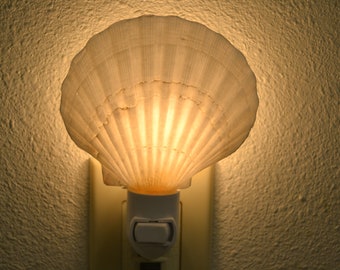 Scallop Sea SHELL Nautical Beach Decor NIGHTLIGHT S7-348 - Etsy