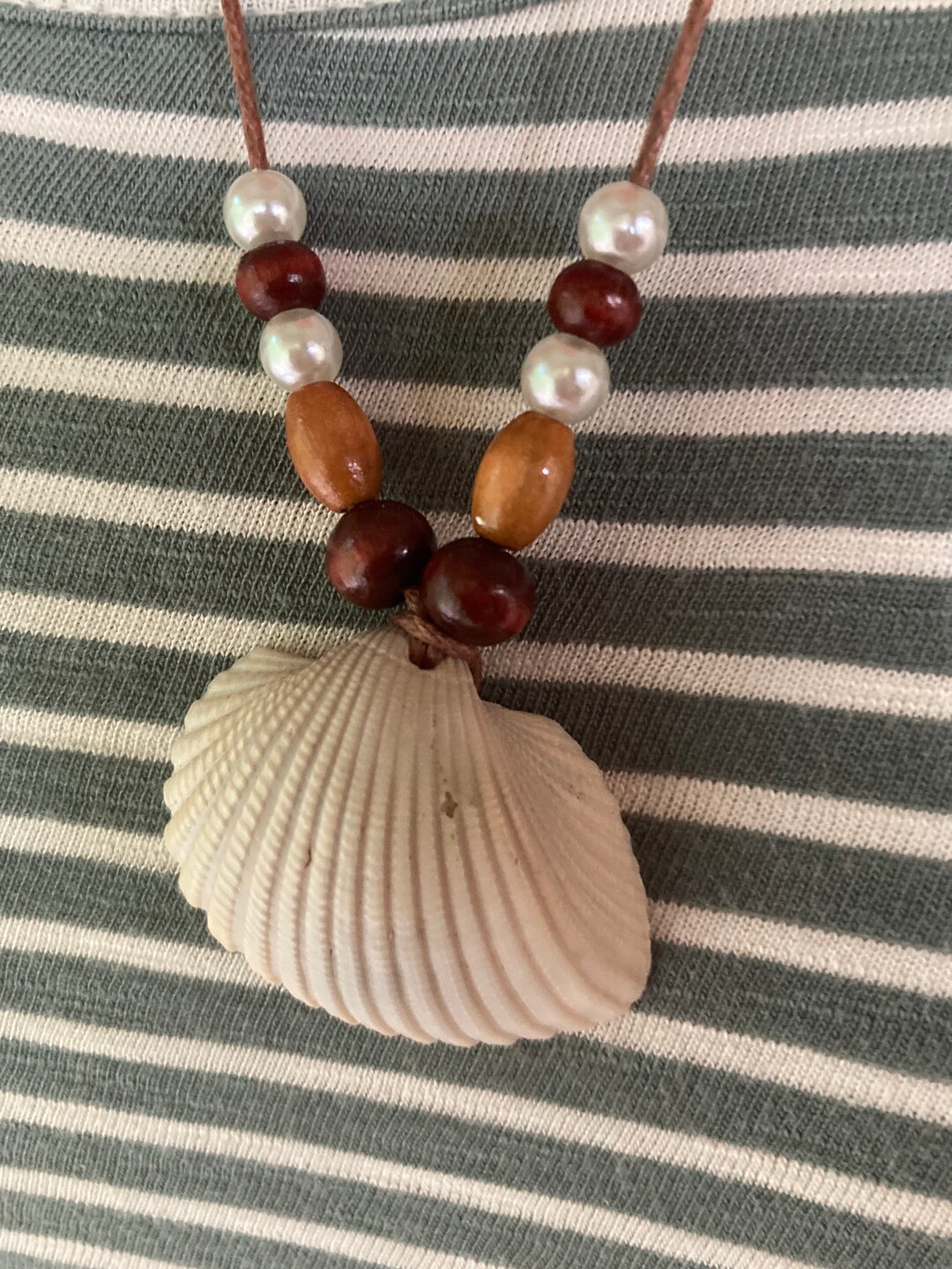 Natural Beaded Nautical Seashell Necklace - Etsy