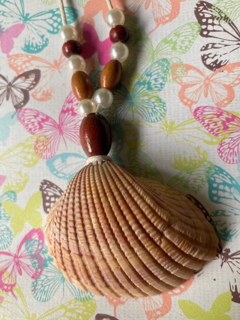 Handmade Natural Beaded Seashell Shell Necklace Summer Beachy - Etsy