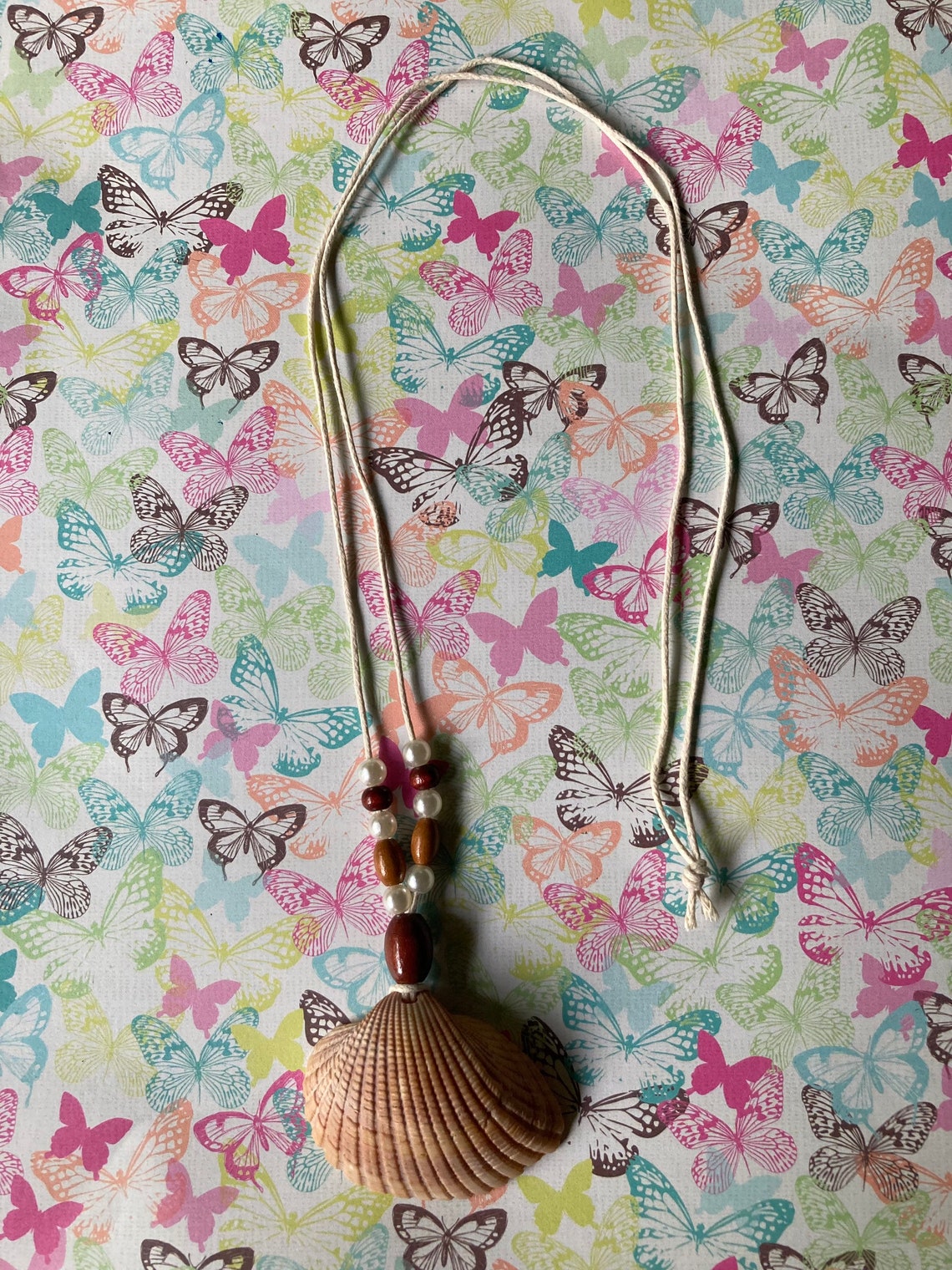 Handmade Natural Beaded Seashell Shell Necklace Summer Beachy - Etsy