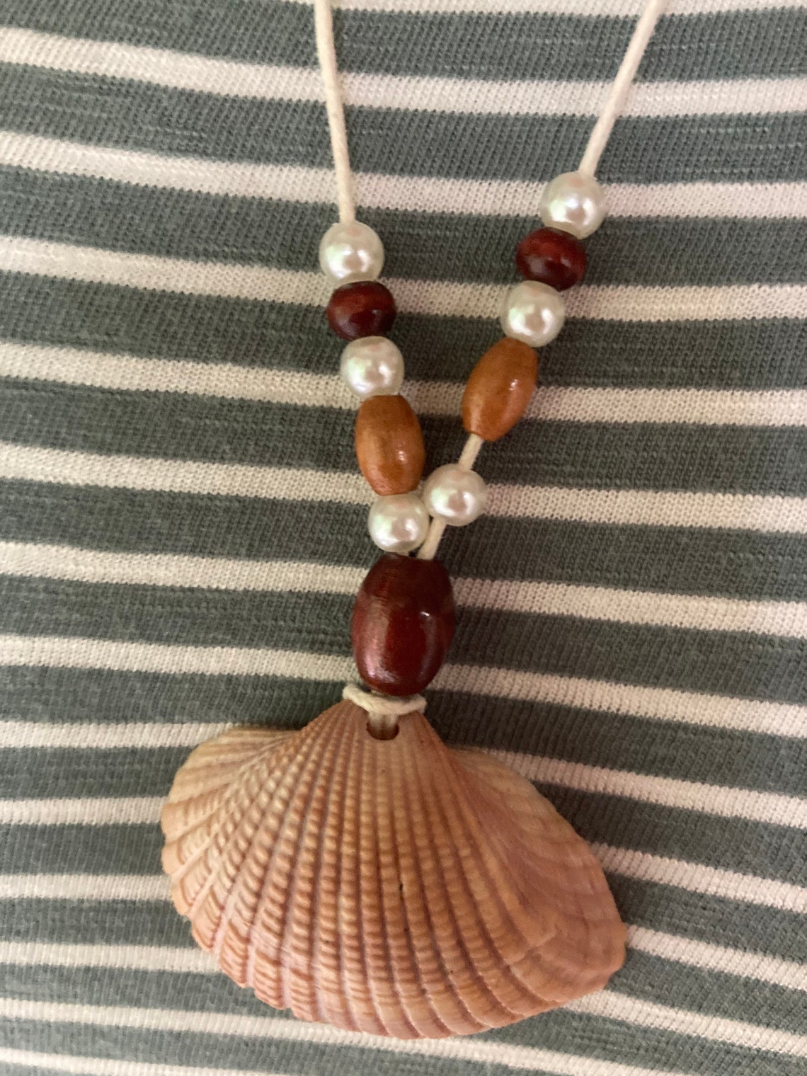 Handmade Natural Beaded Seashell Shell Necklace Summer Beachy - Etsy