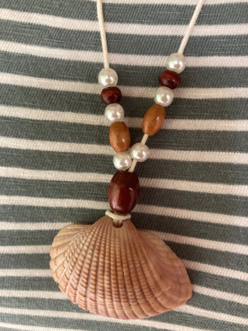 Handmade Natural Beaded Seashell Shell Necklace Summer Beachy - Etsy
