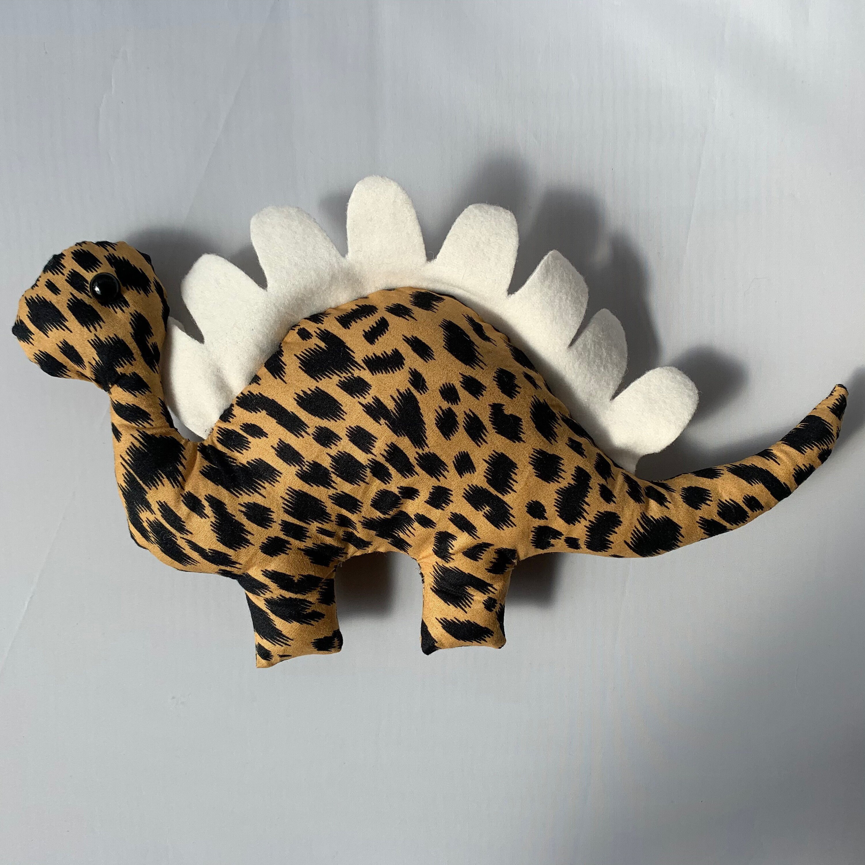 Dinosaur Plush Soft Toy With Leopard Print Fabric - Etsy