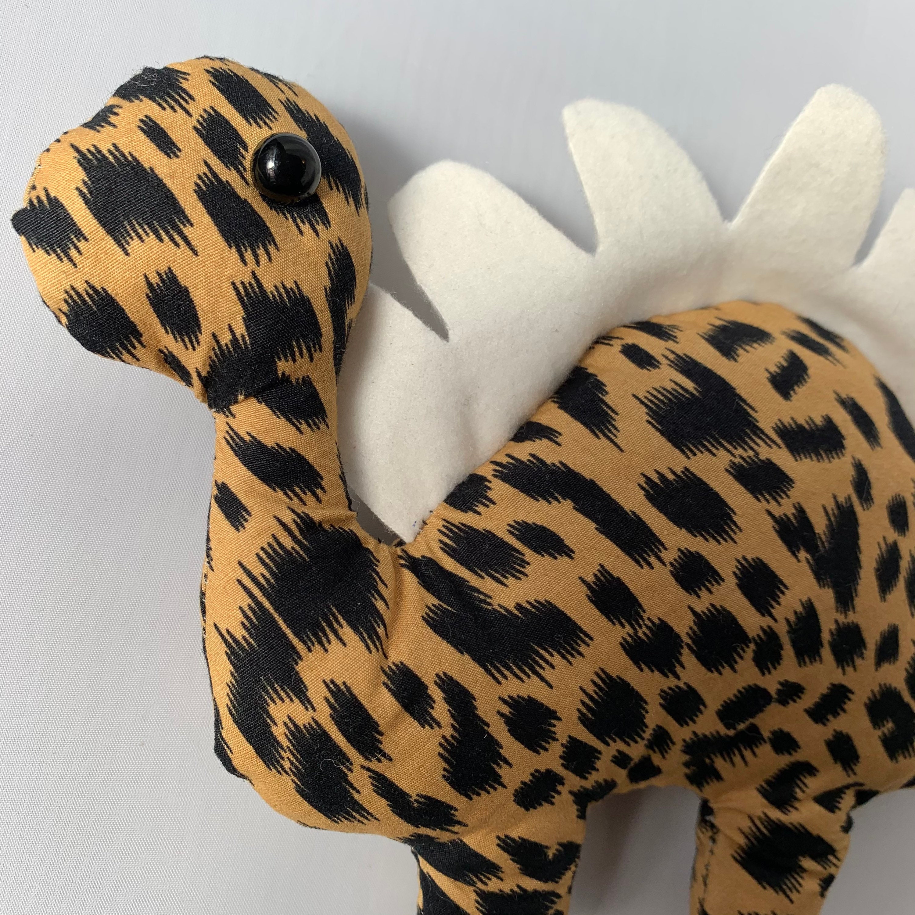 Dinosaur Plush Soft Toy With Leopard Print Fabric - Etsy