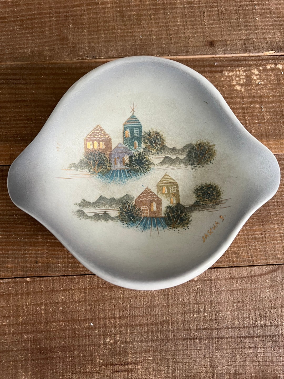 Vintage Mid Century Modern Art Pottery Ceramic Sascha Brastoff Rooftops ...