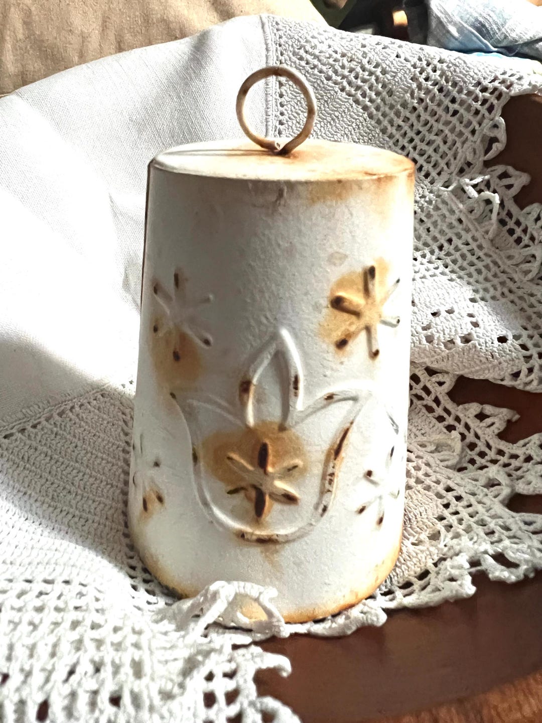 The Perfect Rusty Crusty Old Pressed Tin Bell for Farmhouse Cottage ...