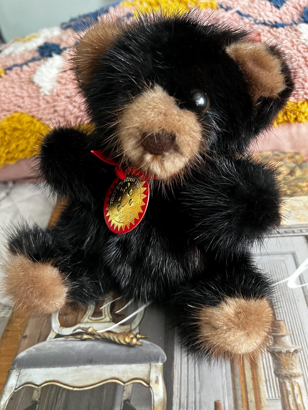 Vintage Rare Bear Real Mink Teddy Bear W/ Tag & Ribbon Sweet! - Etsy