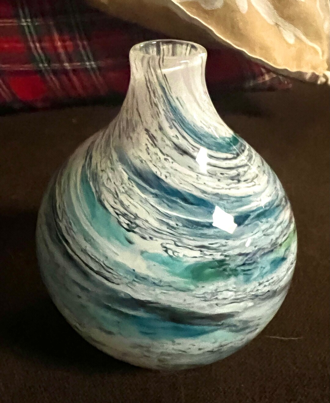 Vintage Swirled Art Glass Vase by Artist Robert Burch - Etsy