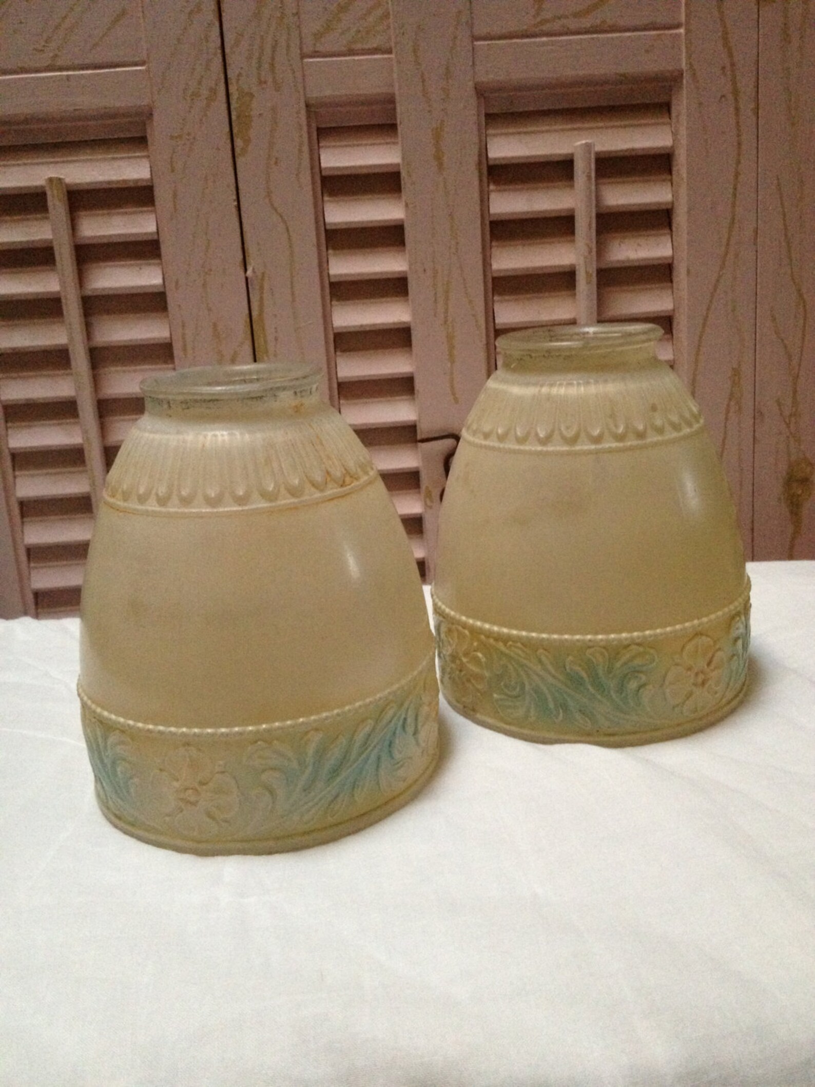 Lovely Glass 1930s Lamp Shades Beautiful Pastel Flowers - Etsy