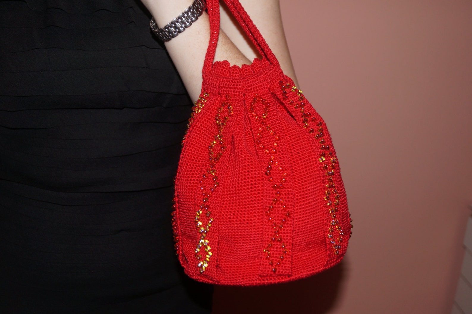 Beaded Crochet Bag - Etsy