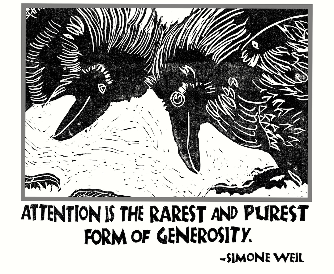 Print P091 Attention -- Simone Weil - Etsy