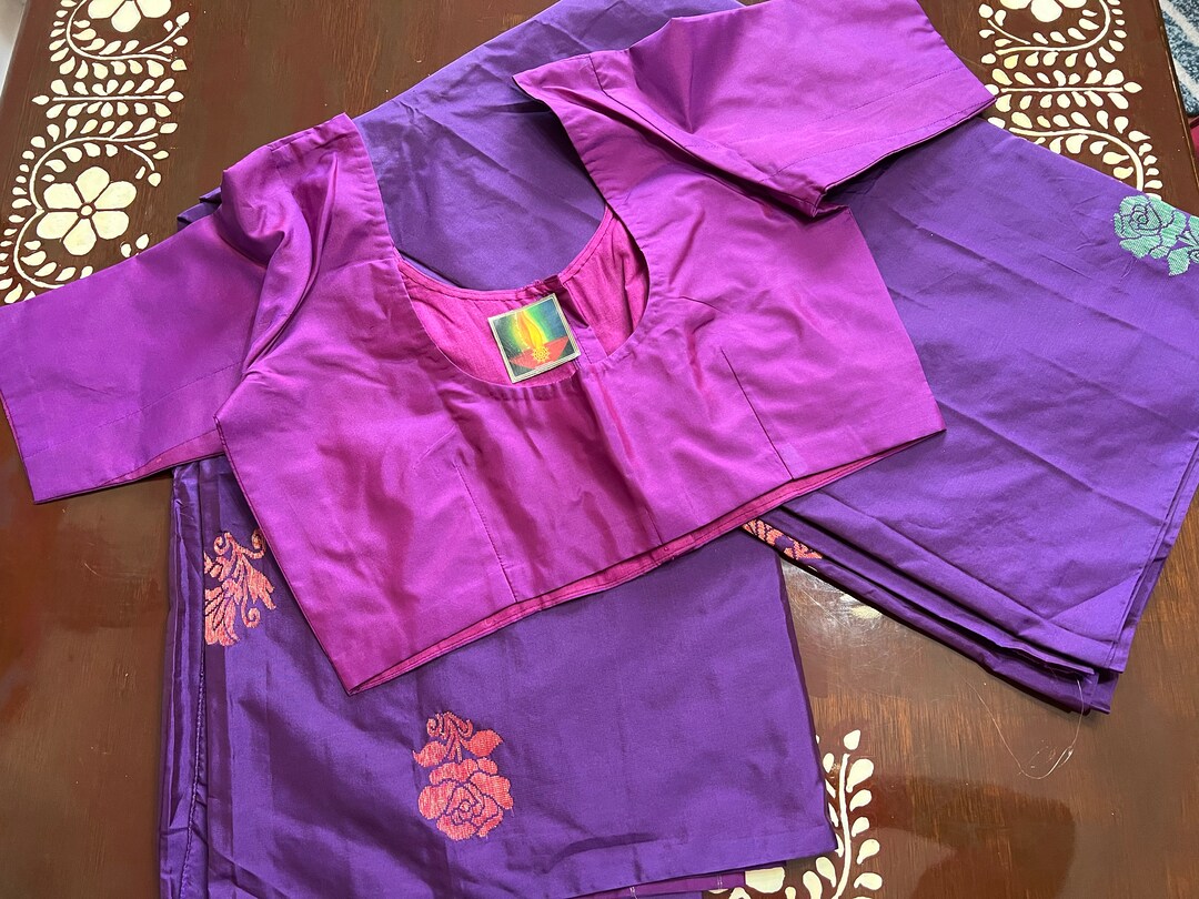 Beautiful New Light Weight Pattu Saree With Designer Stitched Blouse - Etsy