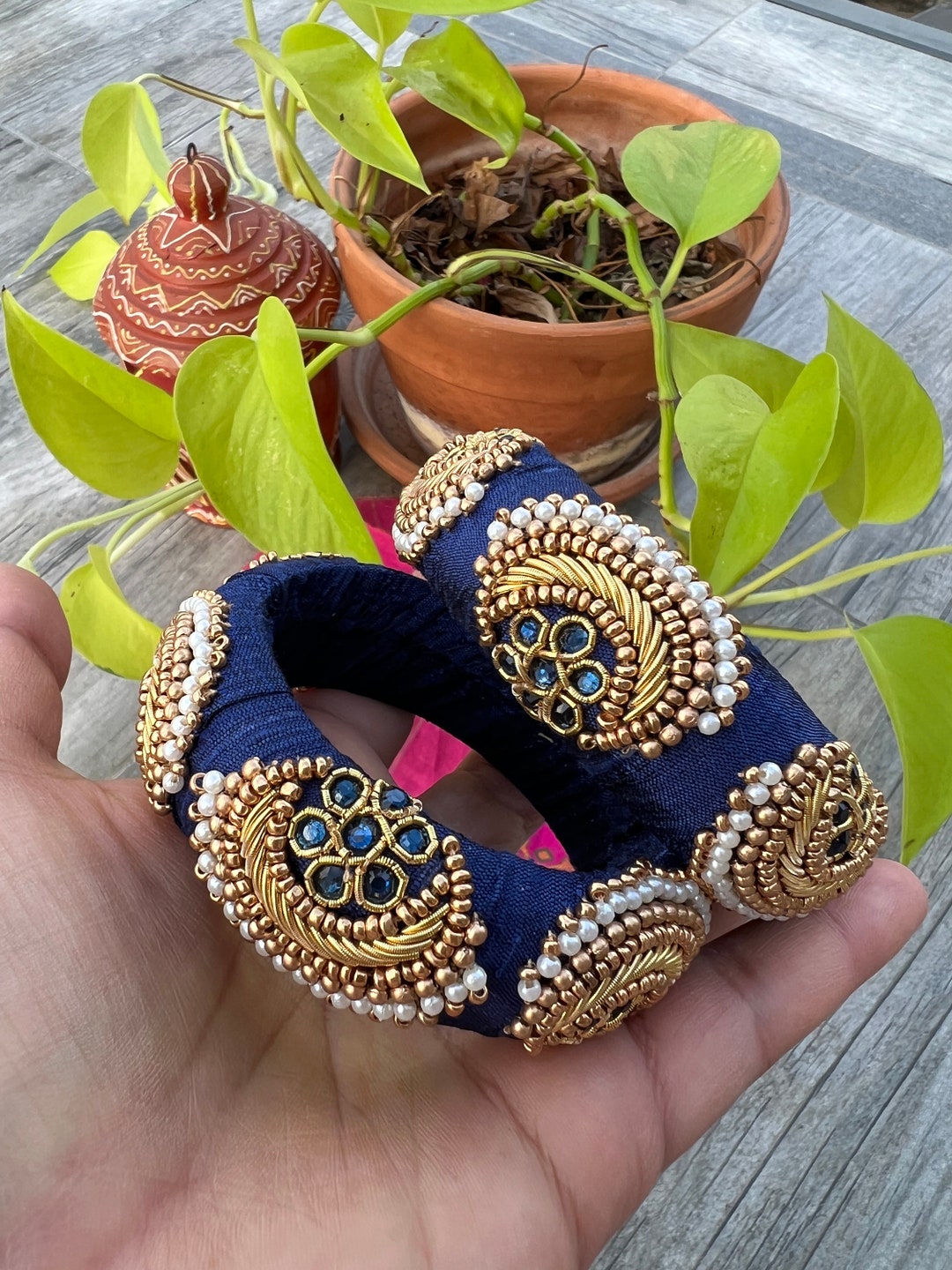 Handmade Maggam Work Bangle , Gift for Her, 2.6 Inches Size Bangle , No ...