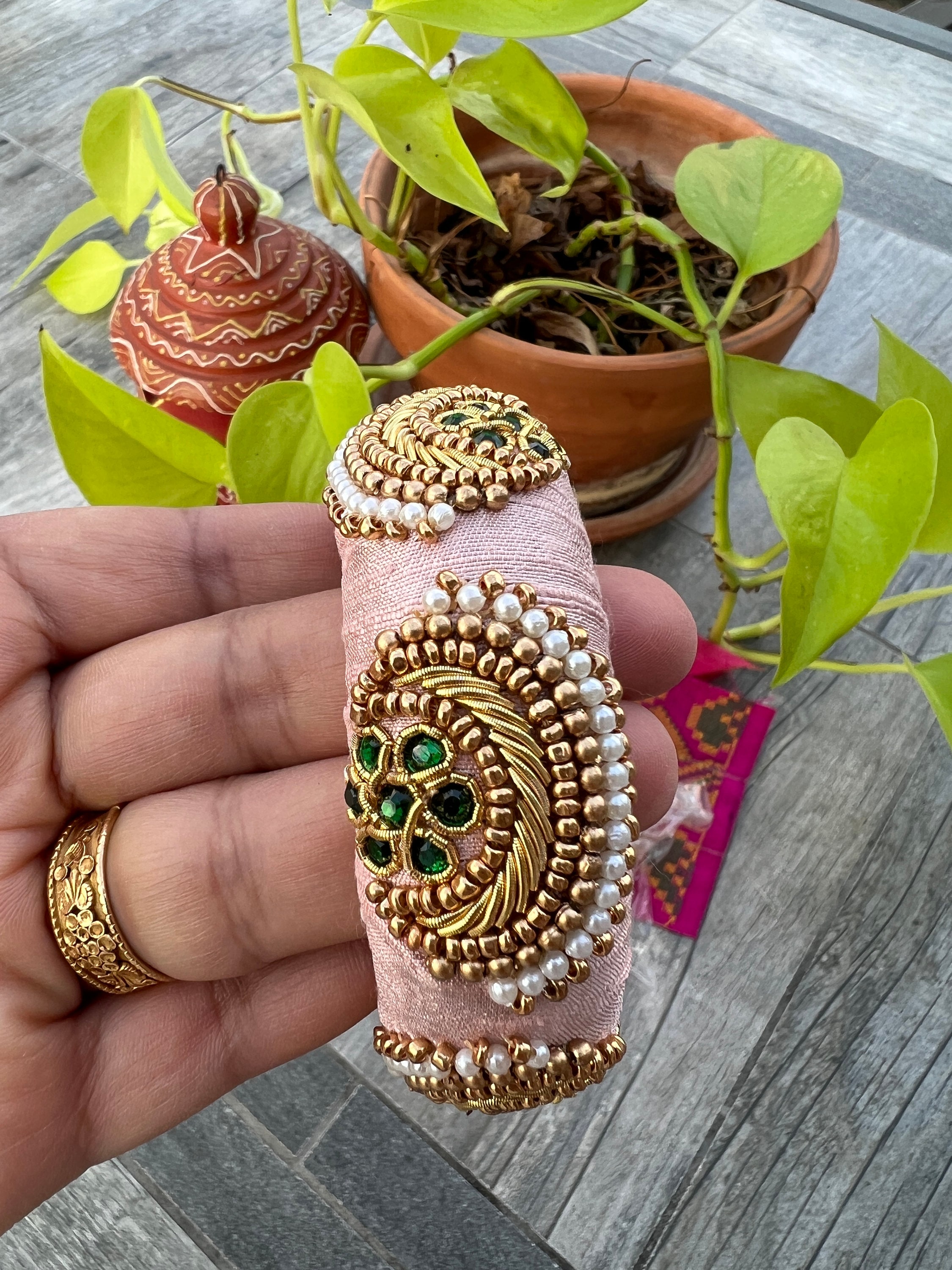 Handmade Maggam Work Bangle , Gift for Her, 2.6 Inches Size Bangle , No ...