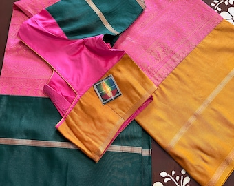 Pure Kanchi Pattu Powerloom Silk Saree Pure Zari,blouse Designed and ...