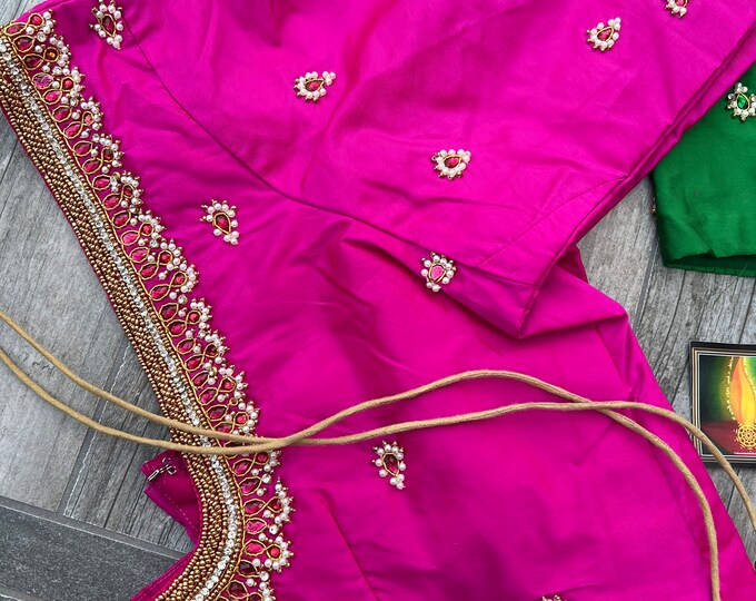 Designer Hand Embroidered, Maggam Work Blouse, Size Can Be Adjusted to ...