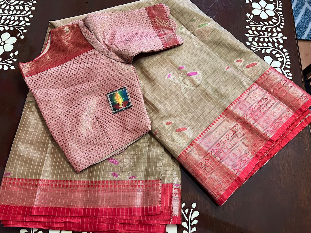 Beautiful New Light Weight Pattu Saree With Designer Stitched Blouse ...