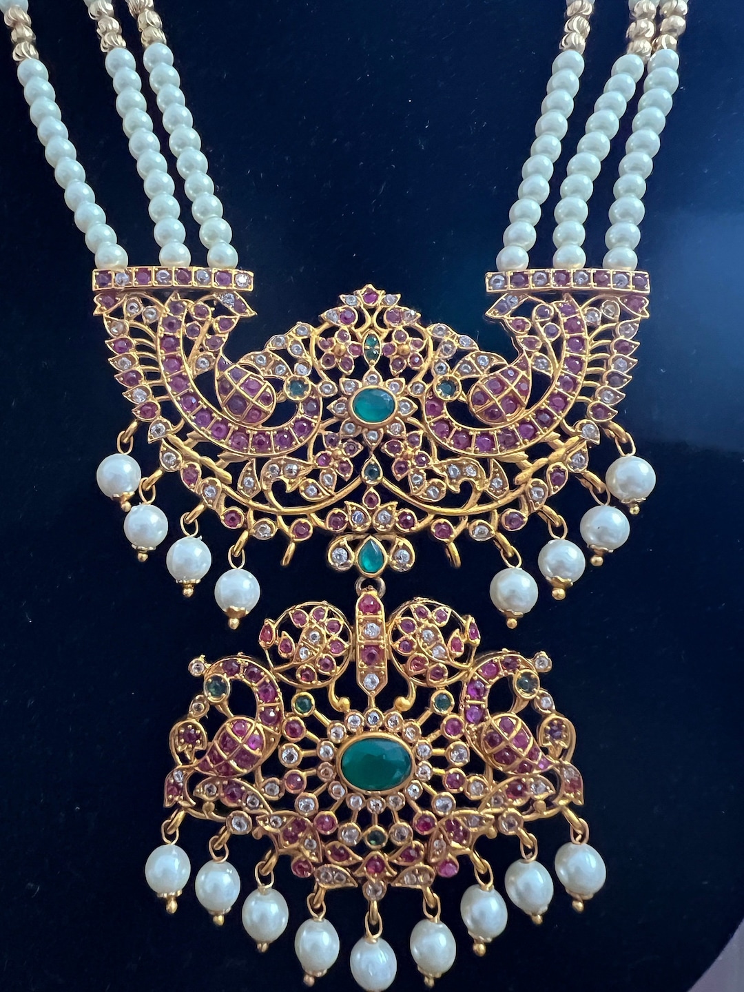 Beautiful Indian Pearl Necklace Set - Etsy