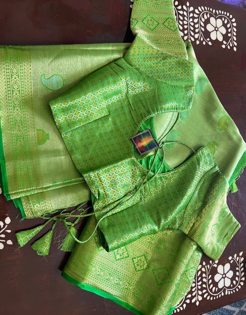 Beautiful New Light Weight Pattu Saree With Designer Stitched Blouse ...