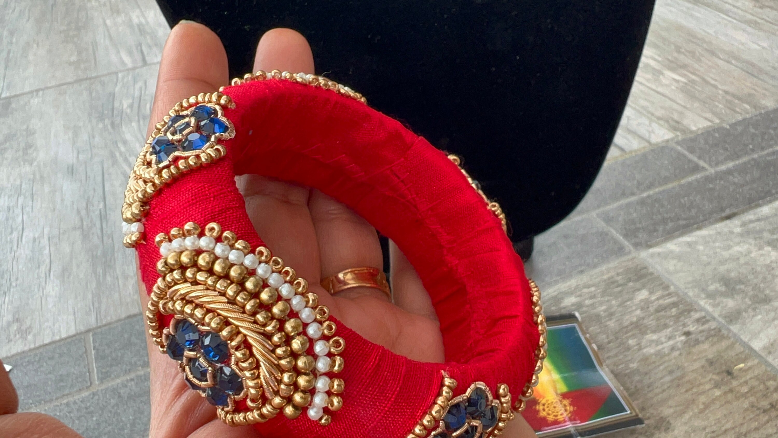 Handmade Maggam Work Bangle , Gift for Her, 2.6 Inches Size Bangle , No Alergy Material, Soft ...