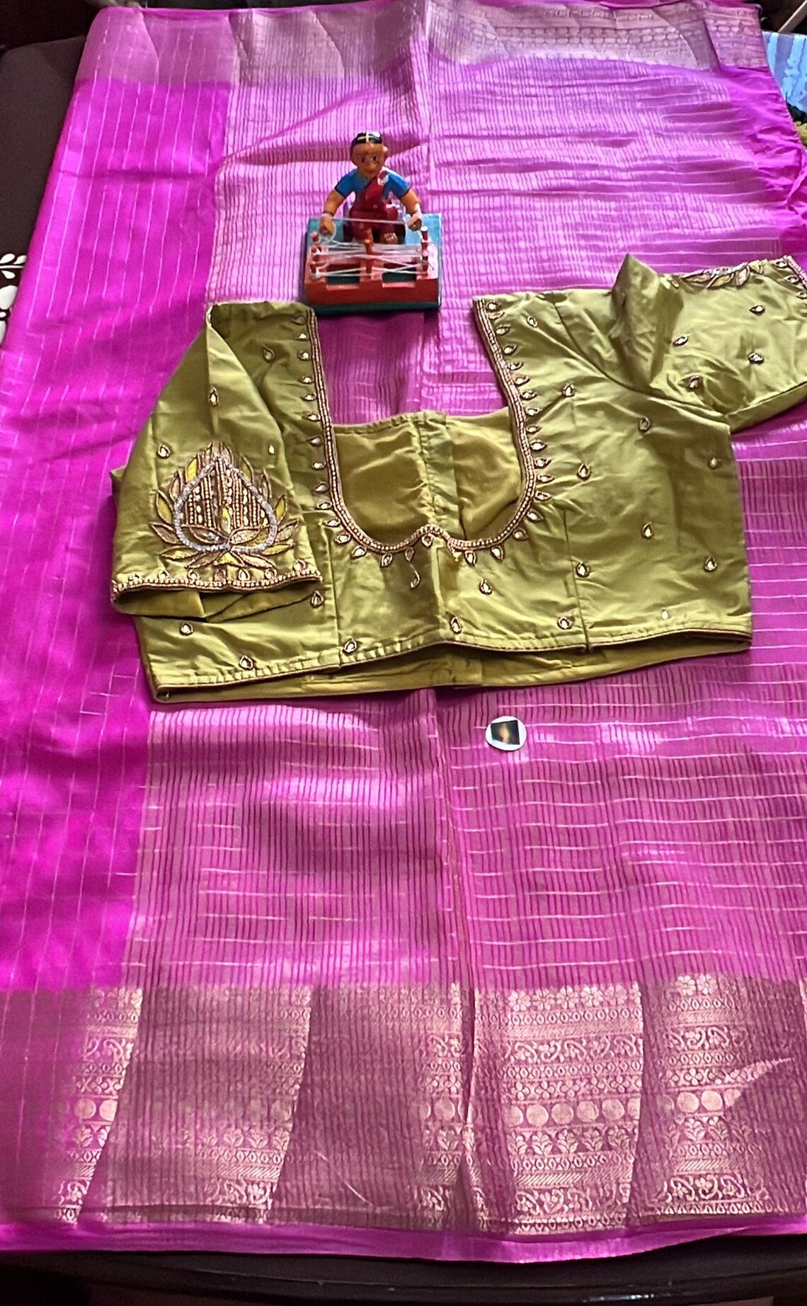 New Soft Silk Saree With Maggam Work Blouse, Vintage Zari, Gift for Her ...