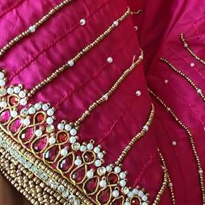 Designer Hand Embroidered, Maggam Work Blouse, Size Can Be Adjusted to ...
