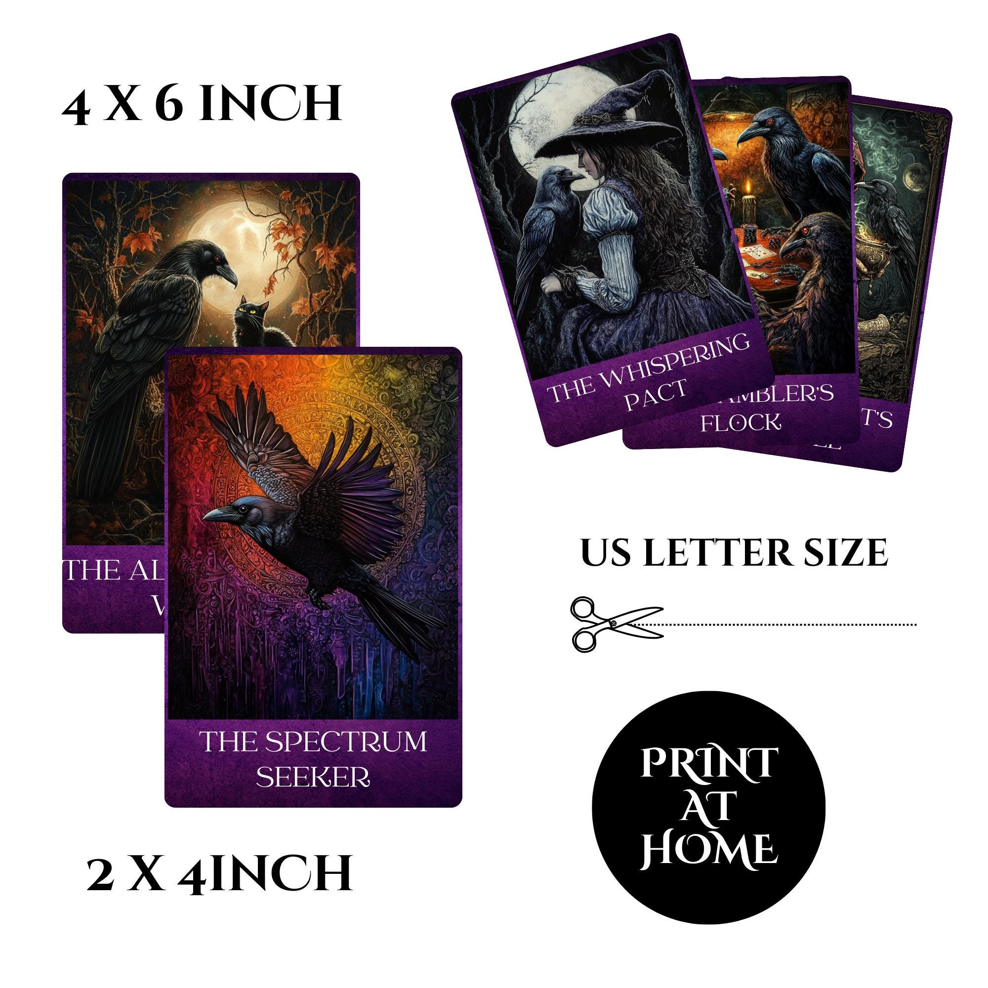 Wings of Wisdom: A Raven Oracle Deck - 44 Digital Download Cards With ...