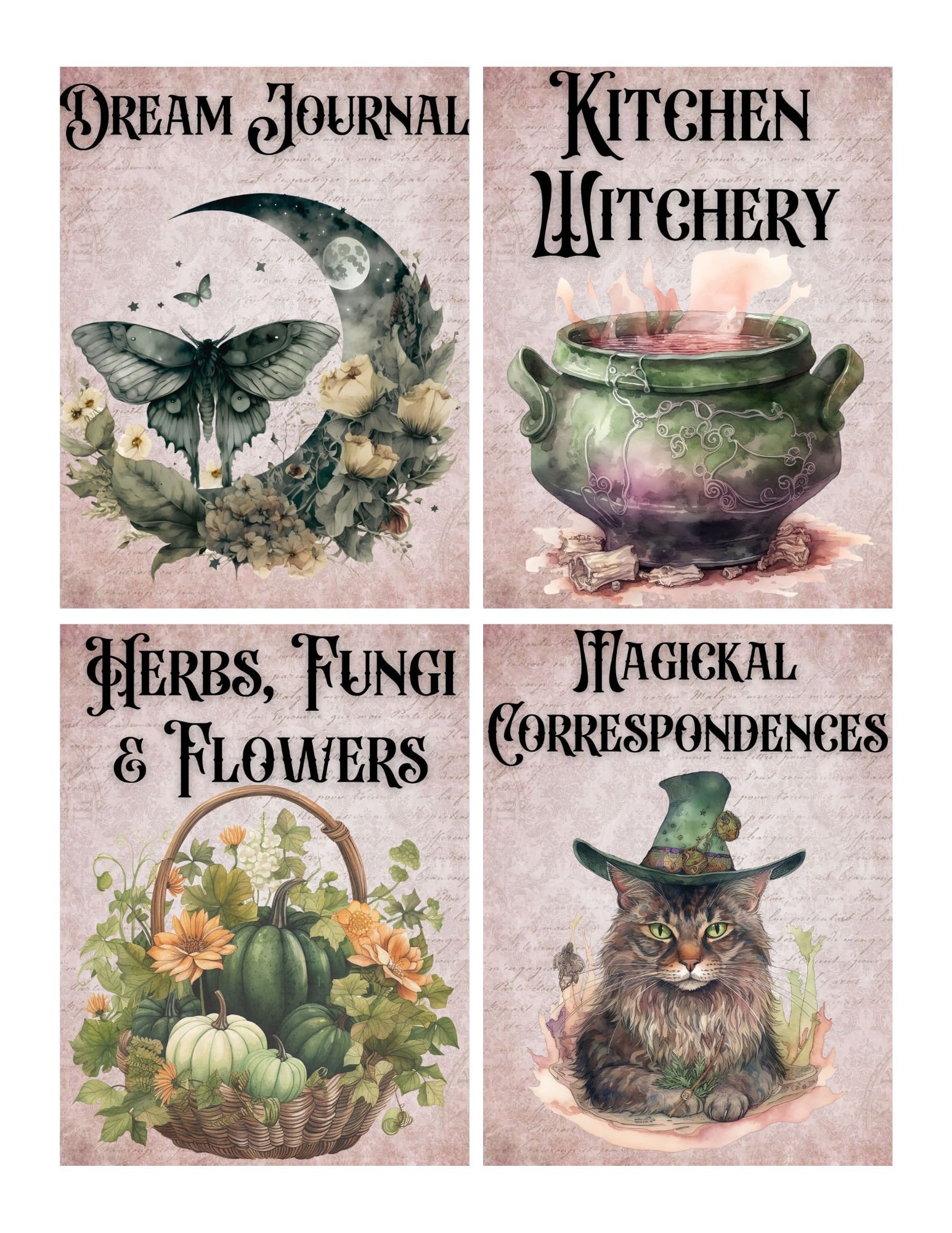 Printable Book of Shadows Pages: Witchcraft Grimoire (digital Download ...