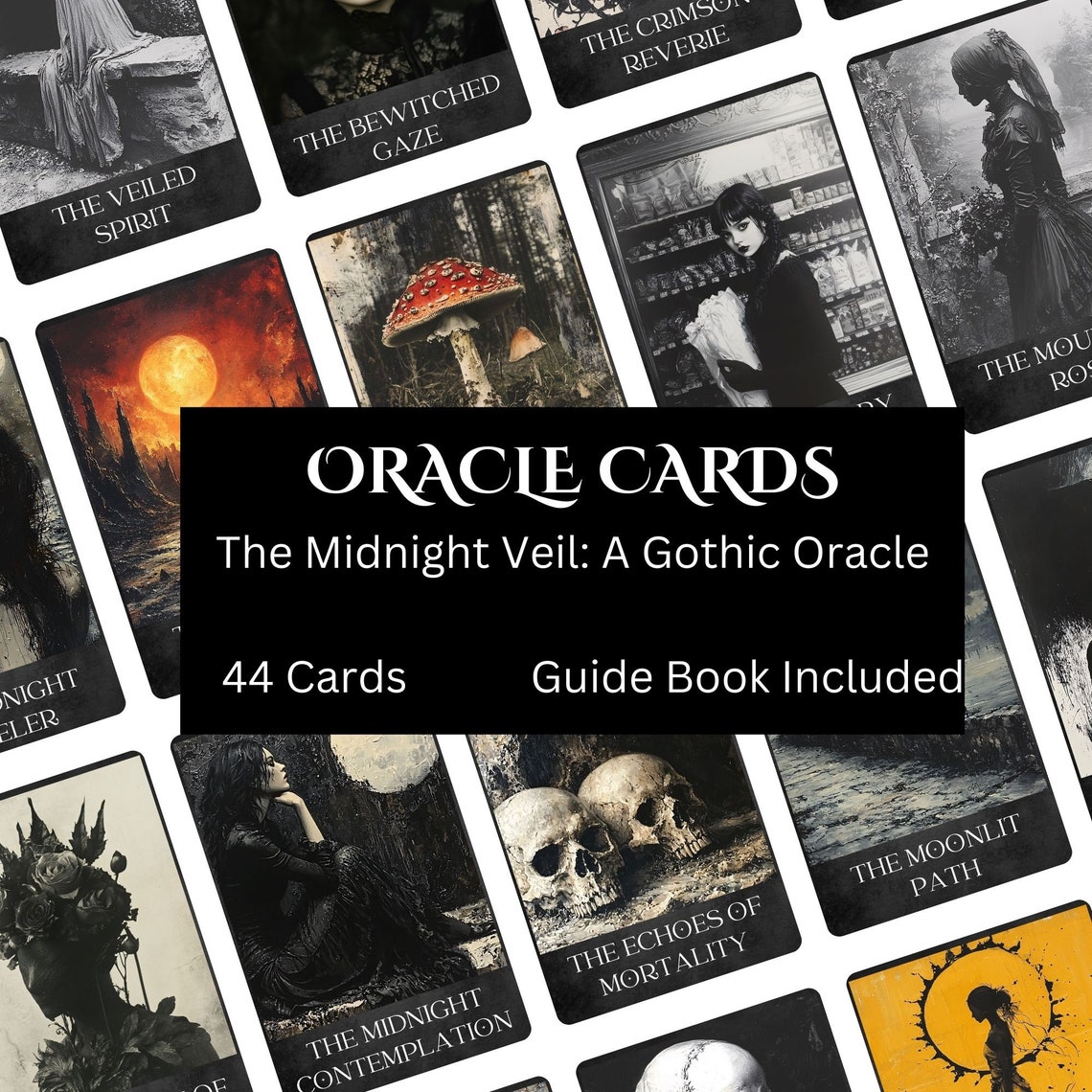 The Midnight Veil: A Gothic Oracle | 44-card Deck & Guidebook ...