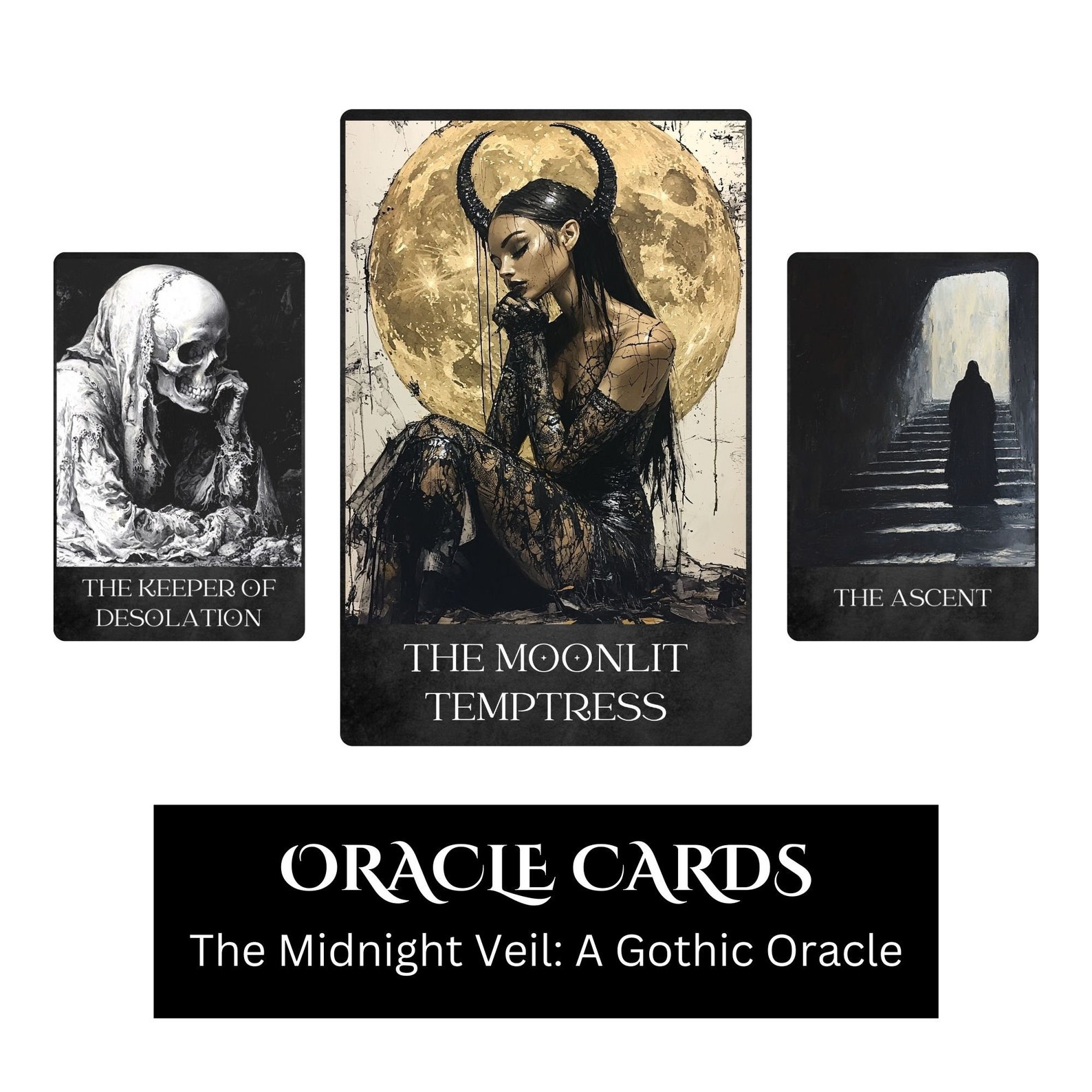 The Midnight Veil: A Gothic Oracle | 44-card Deck & Guidebook ...