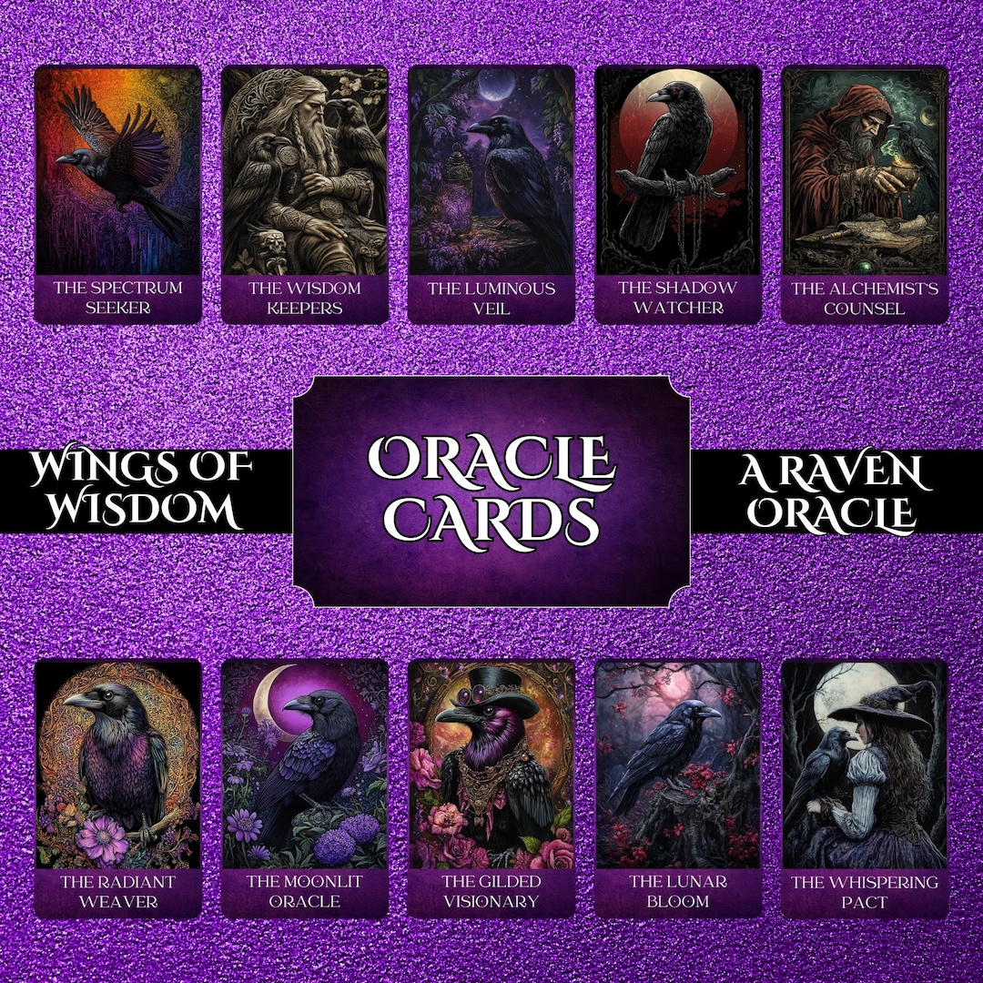 Wings of Wisdom: A Raven Oracle Deck - 44 Digital Download Cards With ...