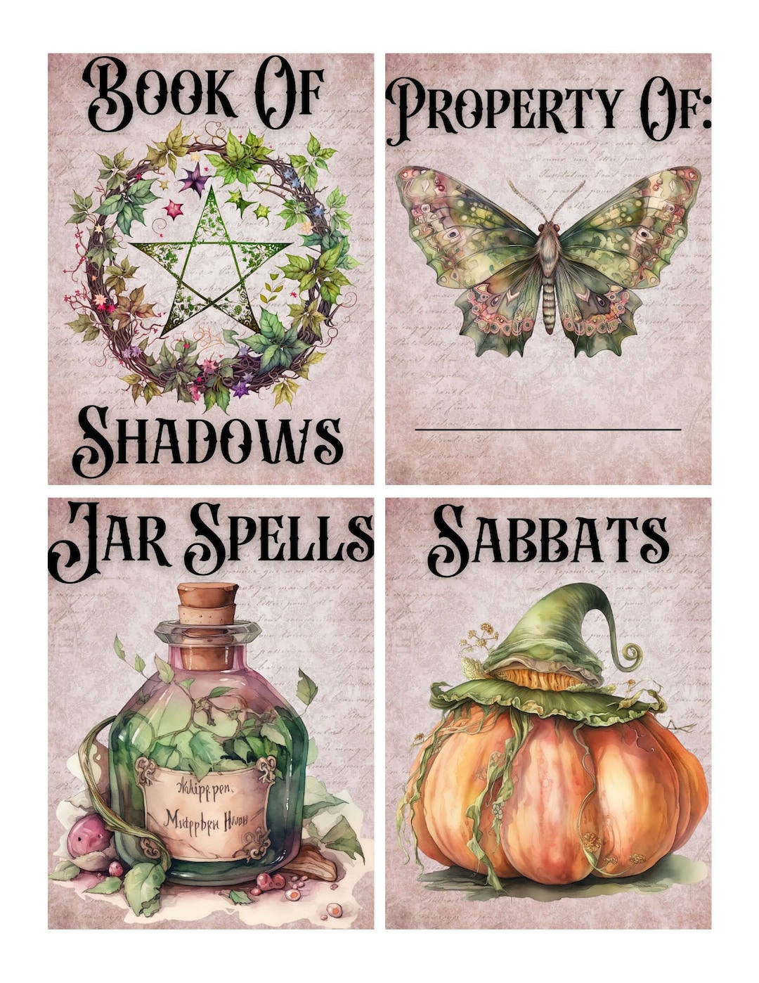 Printable Book of Shadows Pages: Witchcraft Grimoire (digital Download ...
