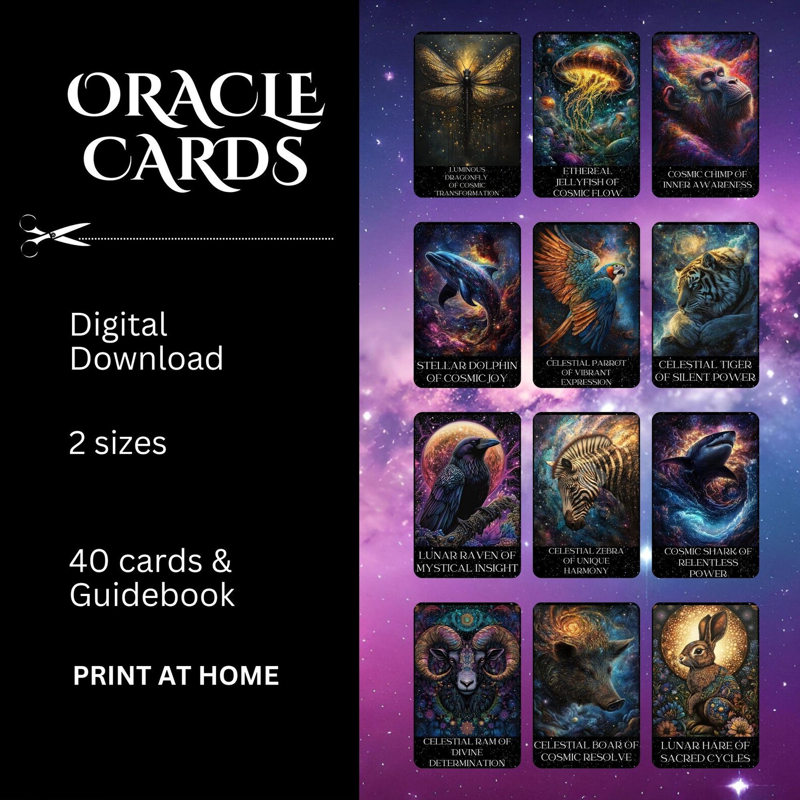 Ethereal Wilds: the Cosmic Animal Oracle Deck – Digital Download - Etsy